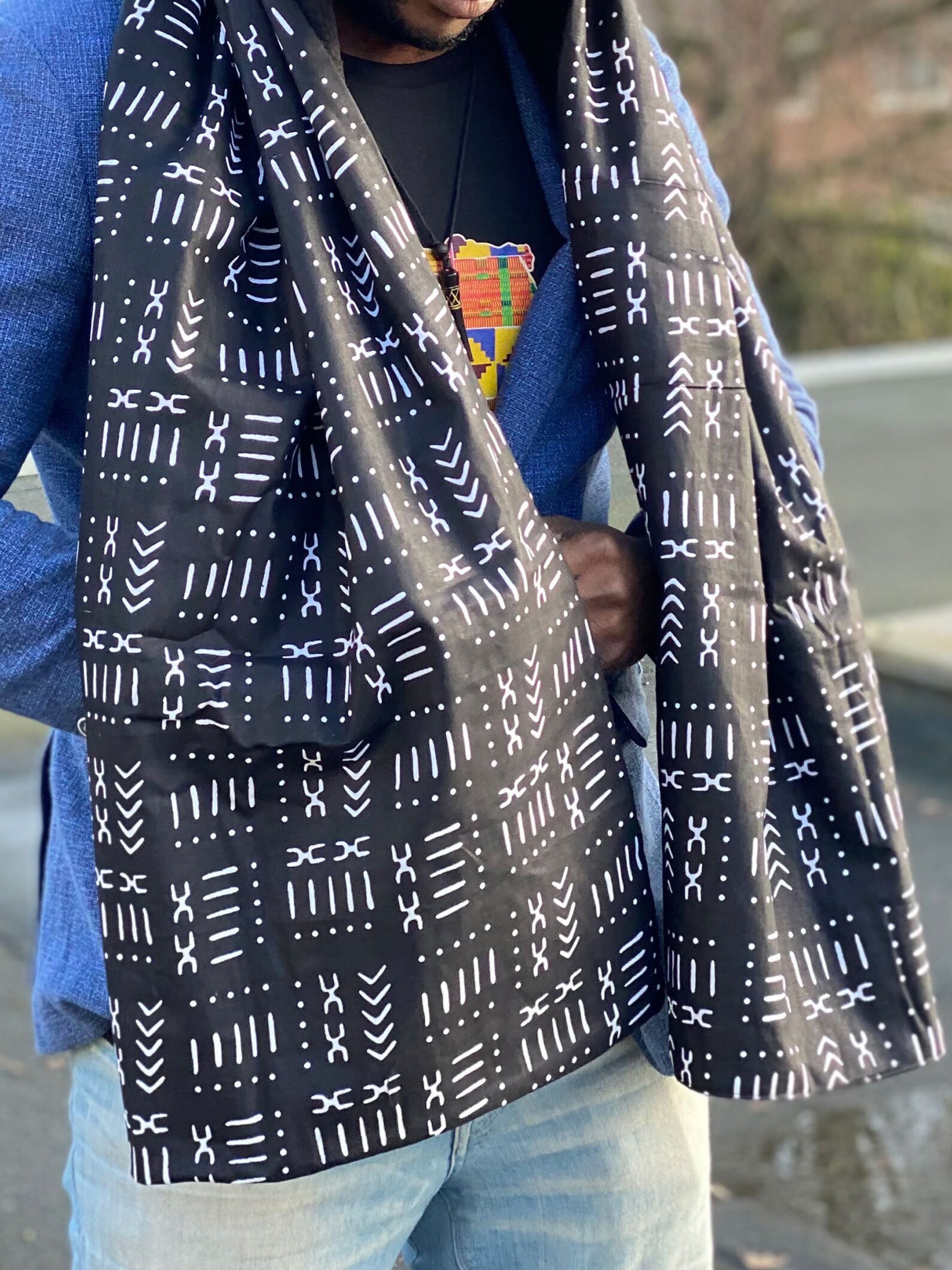 African Print Warm Fleece Winter Scarf for Adults Unisex - Etsy
