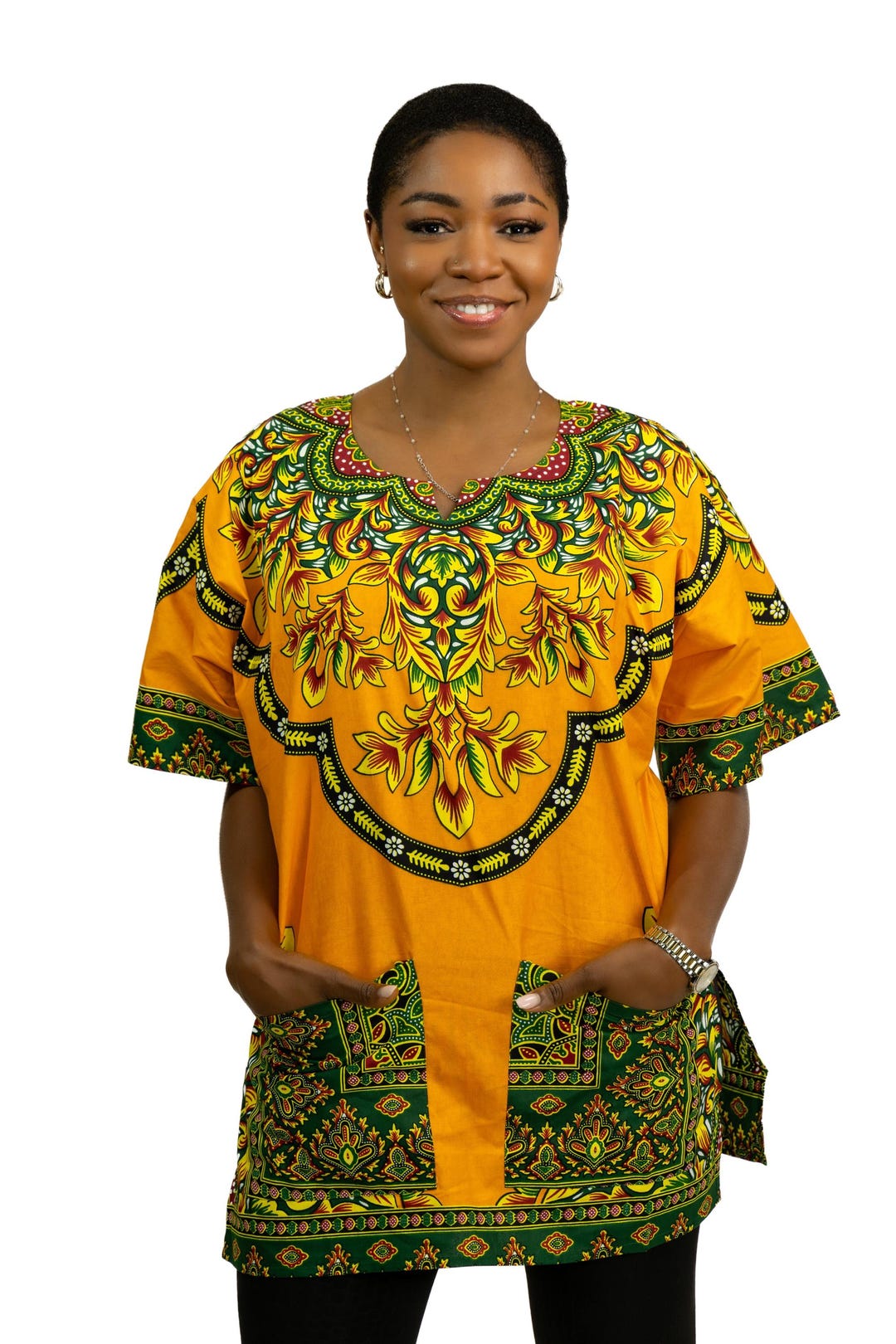 Orange Dashiki Shirt / Dashiki Dress - African Print Top - Unisex - Etsy