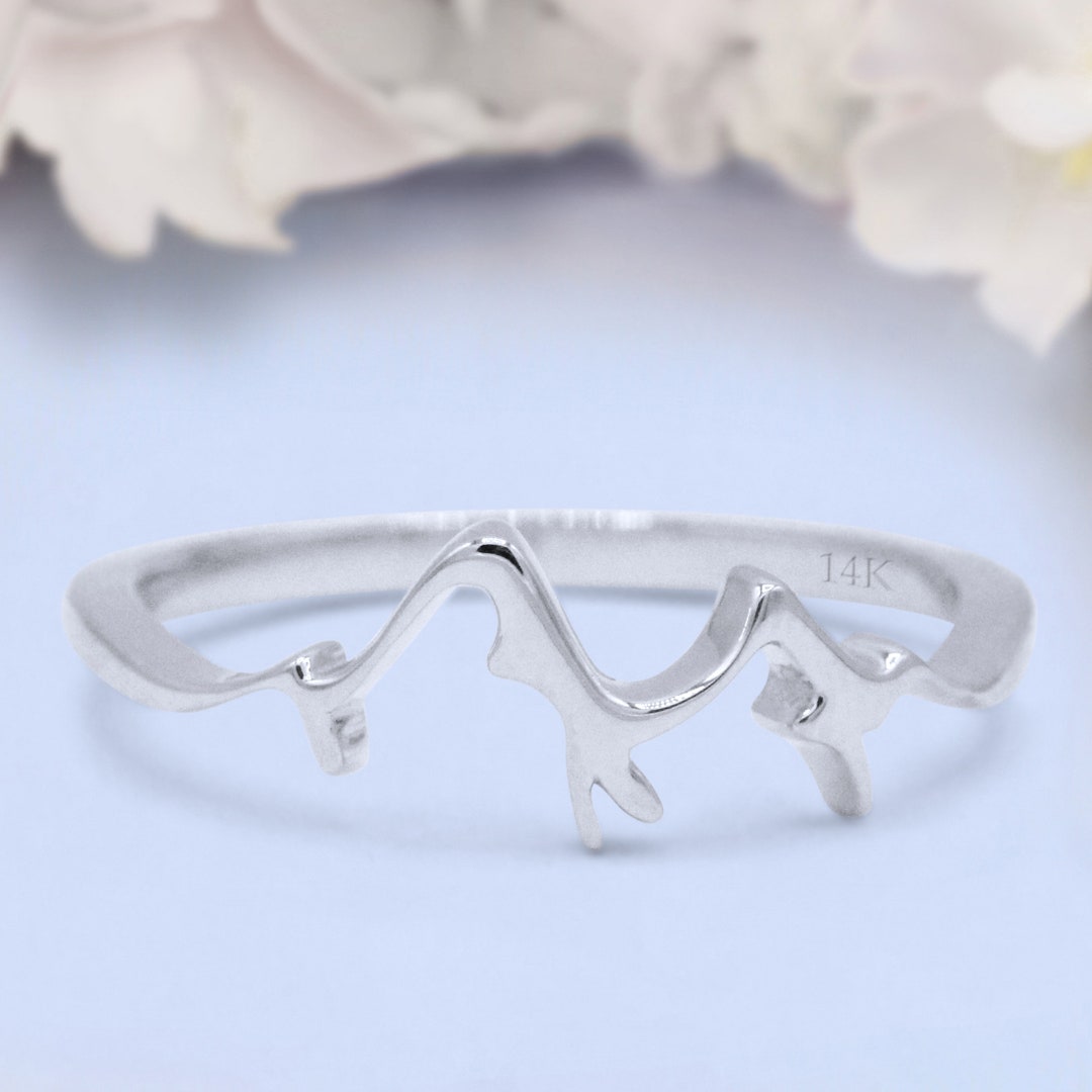 14K Solid Gold Thumb Curve Band Solid Wedding Engagement Ring - Etsy