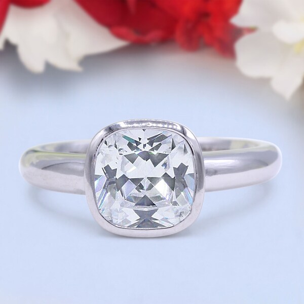 Cushion Bezel Ring - Etsy