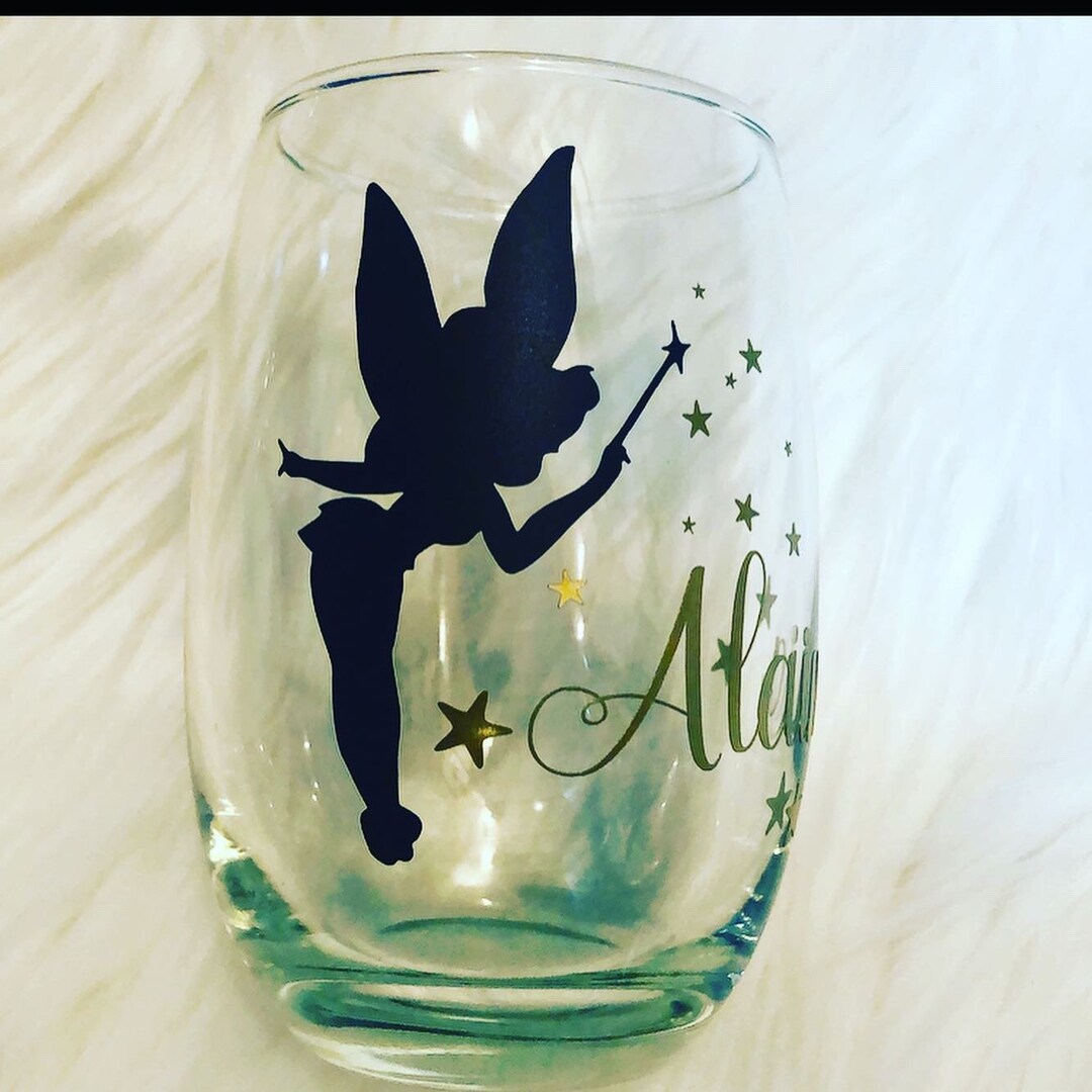 Tinkerbell Wine Glass L Stemless Wine Glass L Gifts L Custom L - Etsy