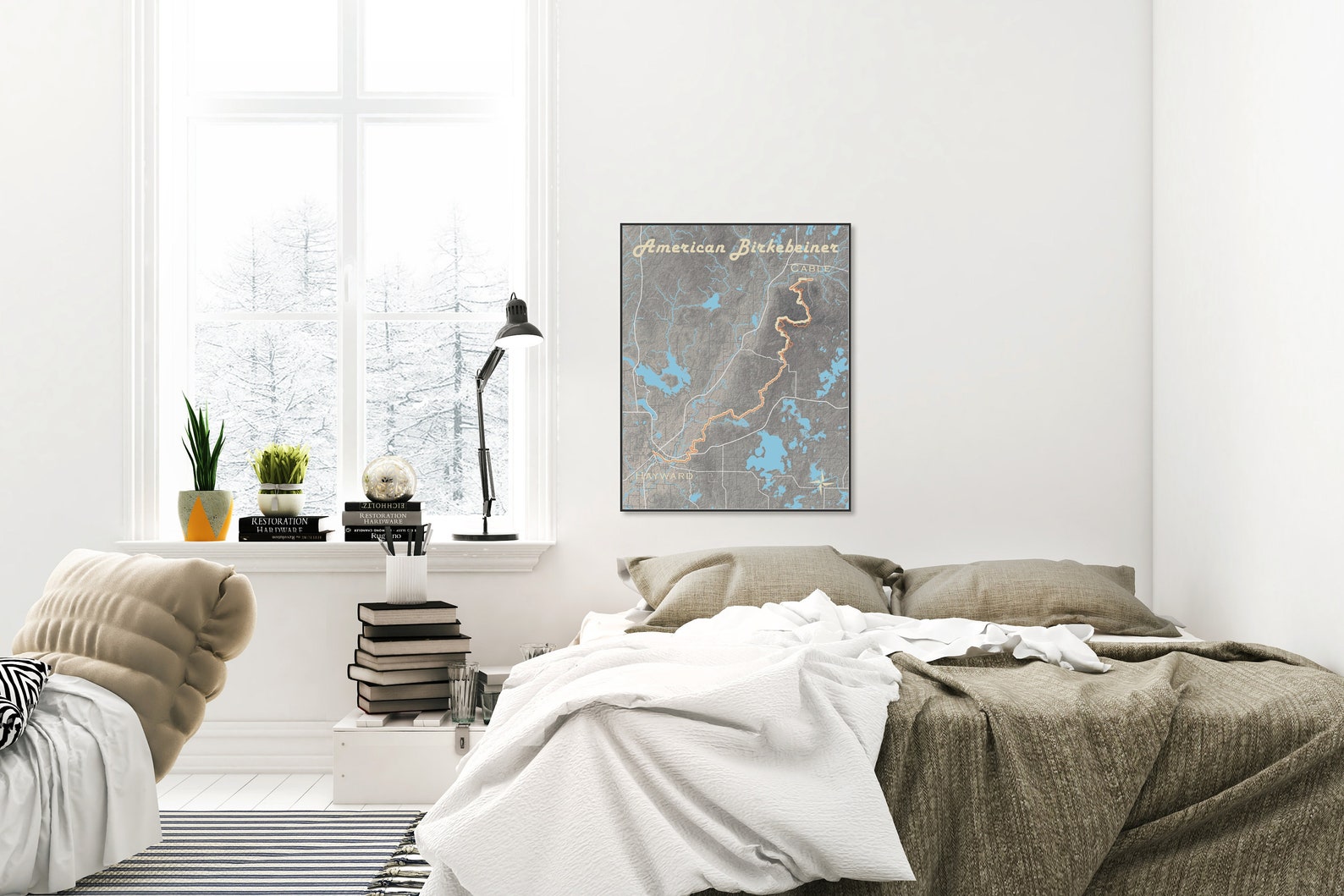 American Birkebeiner Map With Hills, Skate and Classic Trail, Water ...