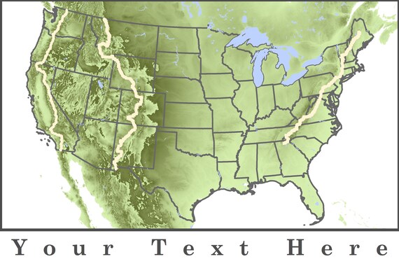 Custom Trail Map Print With Color Options | Etsy