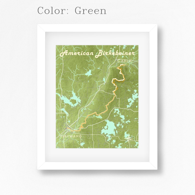 American Birkebeiner Map With Hills, Skate and Classic Trail, Water ...