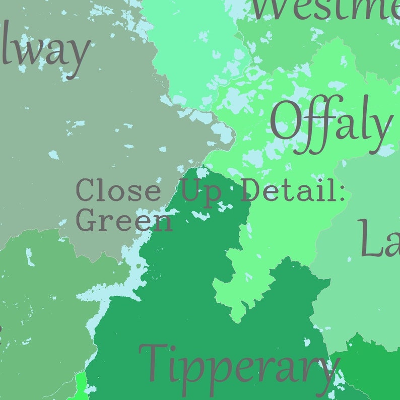 Ireland Map With Labeled Counties Several Sizes Printed on - Etsy Canada