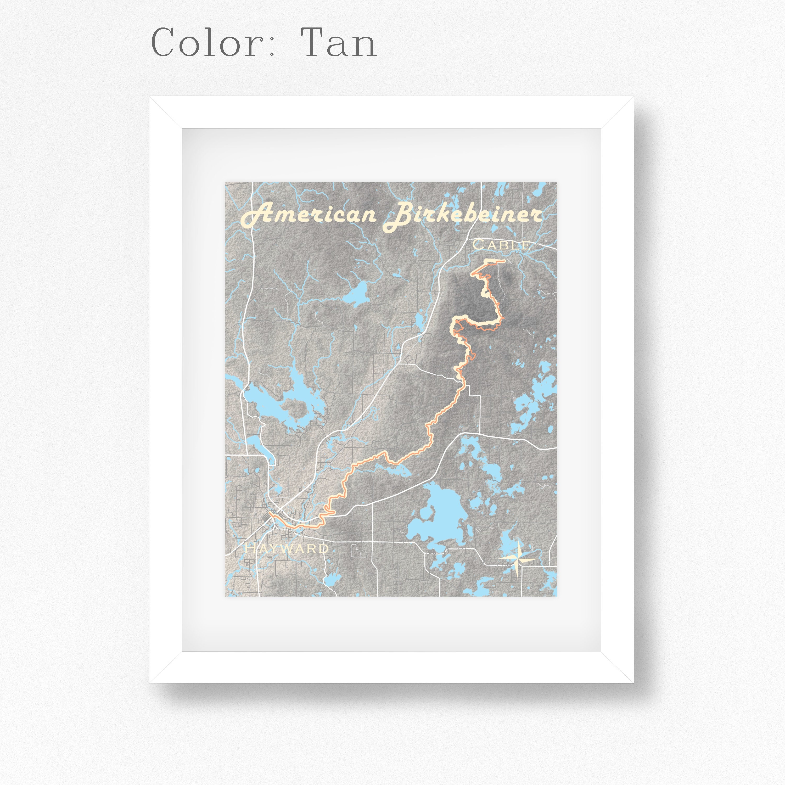 American Birkebeiner Map With Hills, Skate and Classic Trail, Water ...
