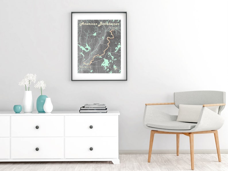American Birkebeiner Map With Hills, Skate and Classic Trail, Water ...