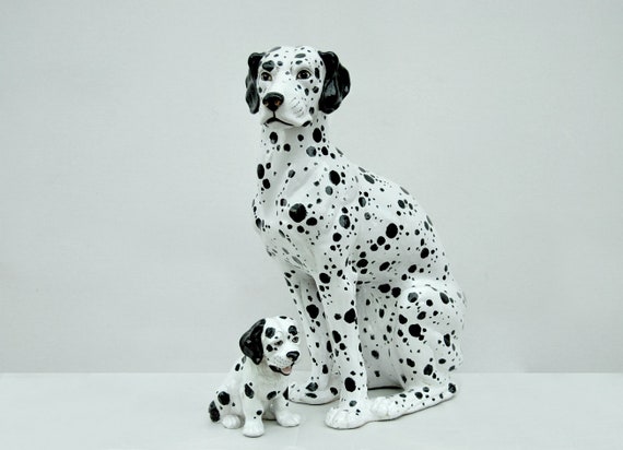 Statua Vintage in Ceramica Dalmata Con Cucciolo - Etsy