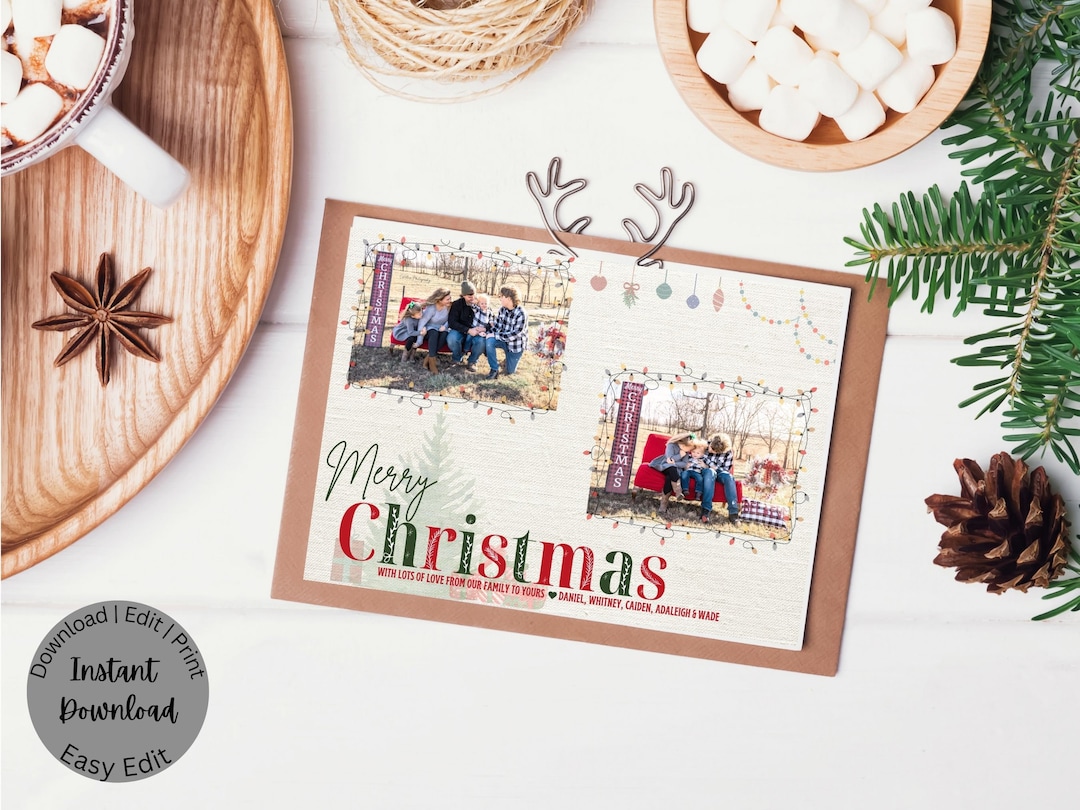 Instant Download Editable Christmas Cards. - Etsy