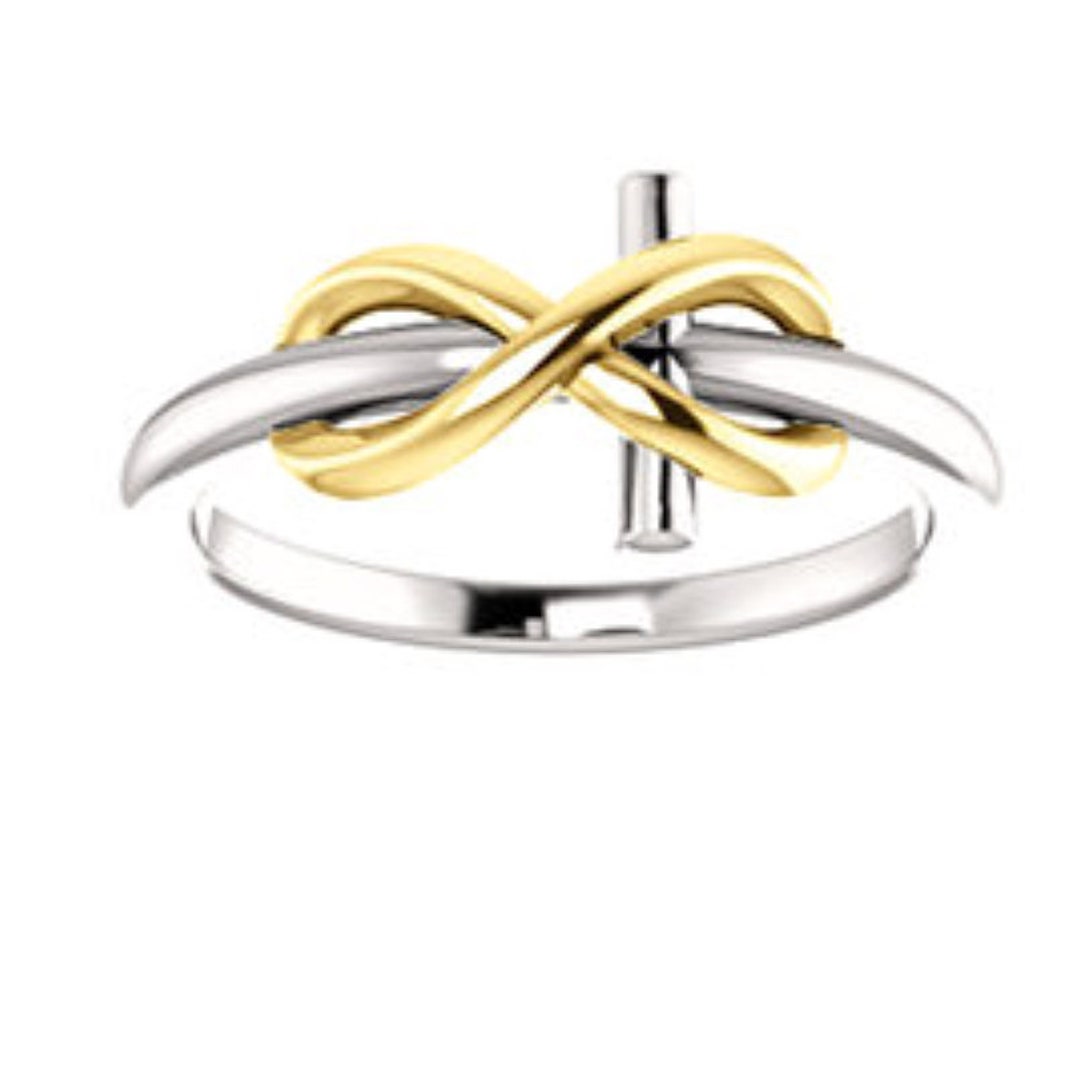 Infinity-inspired Cross Ring - Etsy
