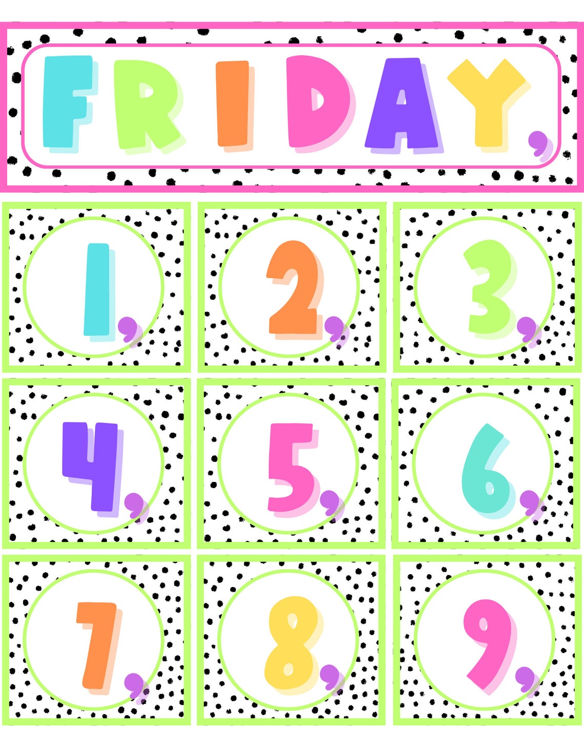 Colorful Flip Calendar - Etsy