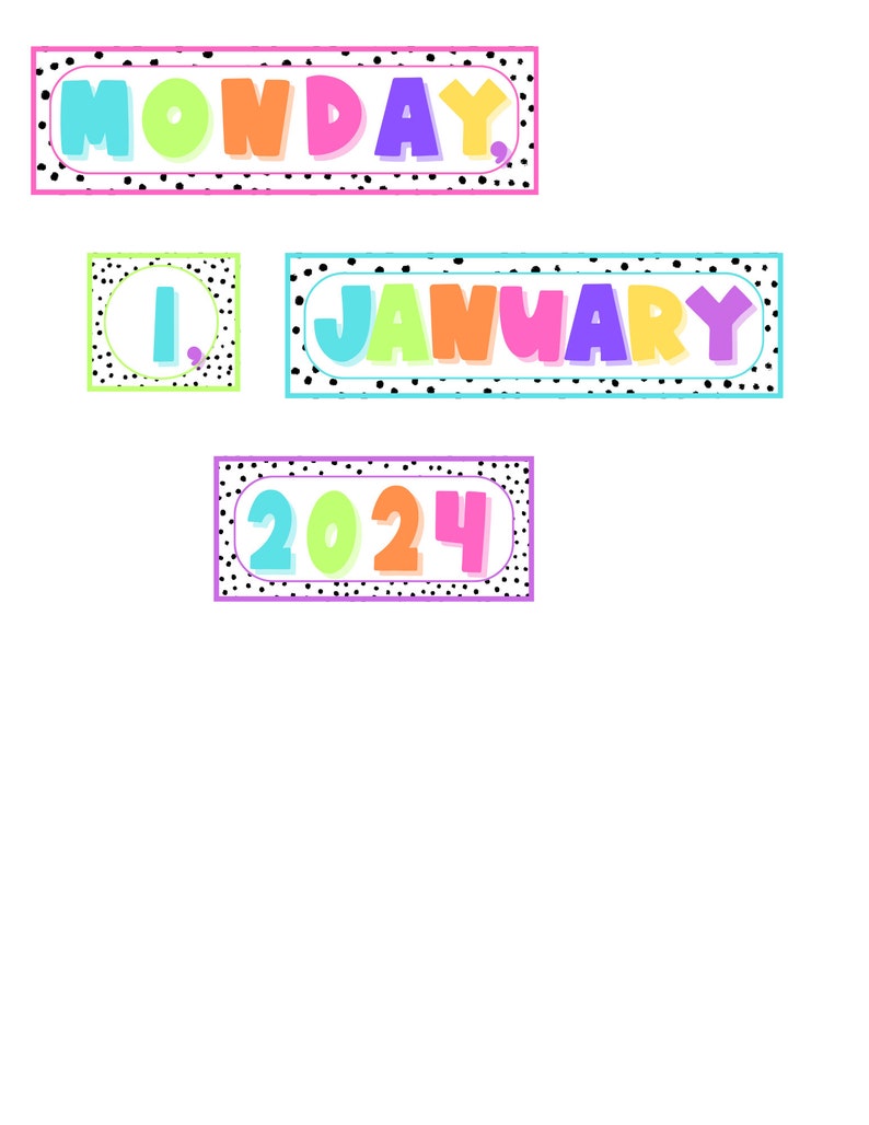 Colorful Flip Calendar - Etsy