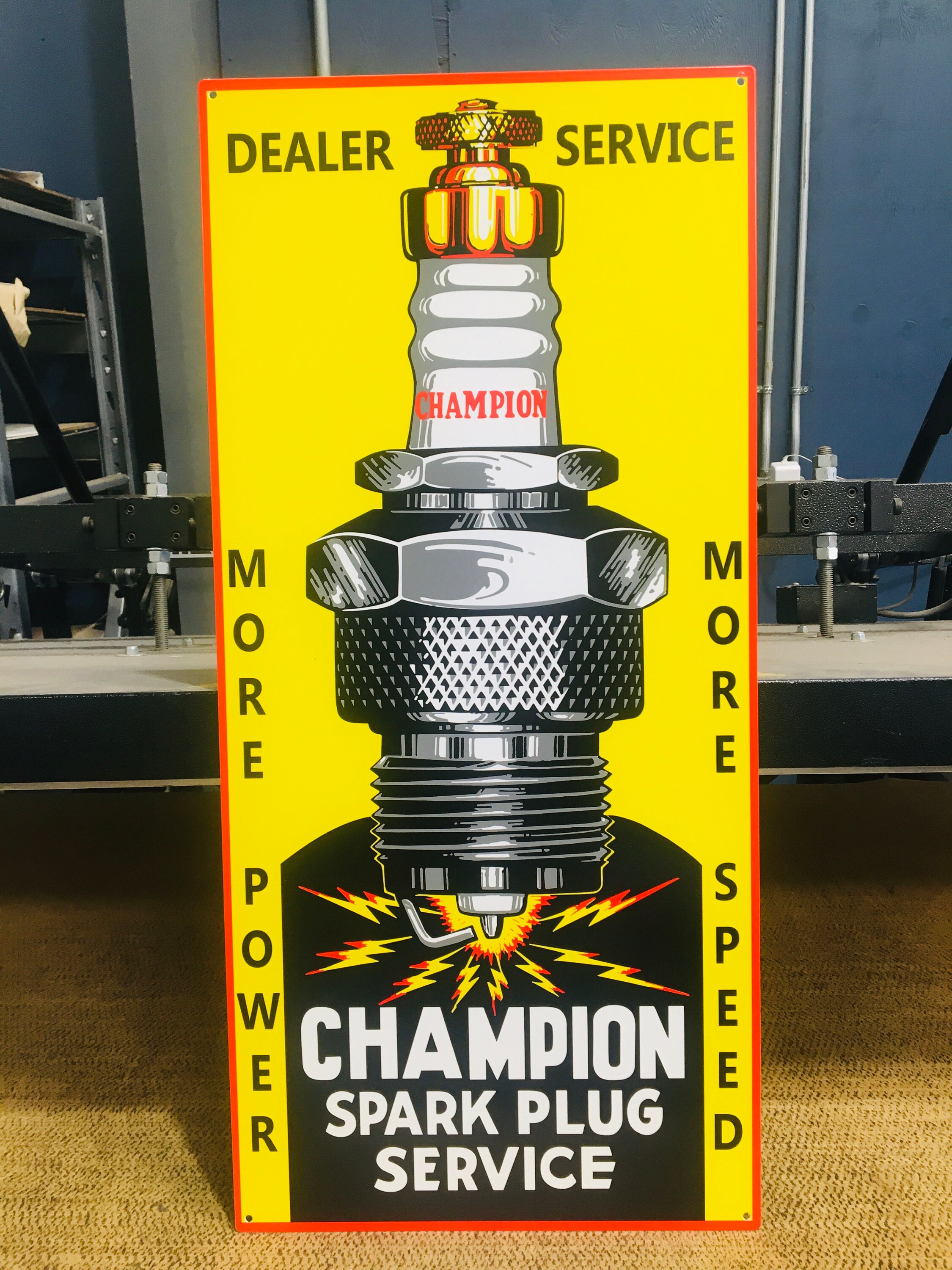 Champion Sparkplug Metal Sign - Etsy