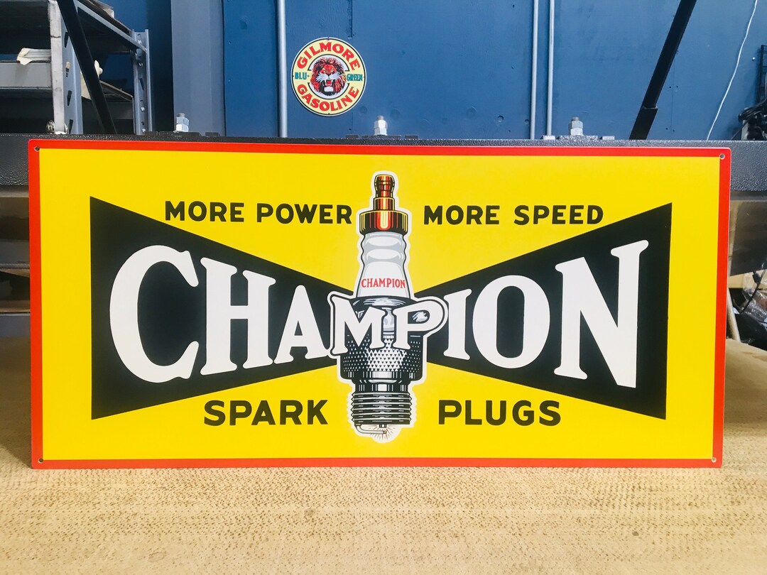 Champion Spark Plug Sign - Etsy