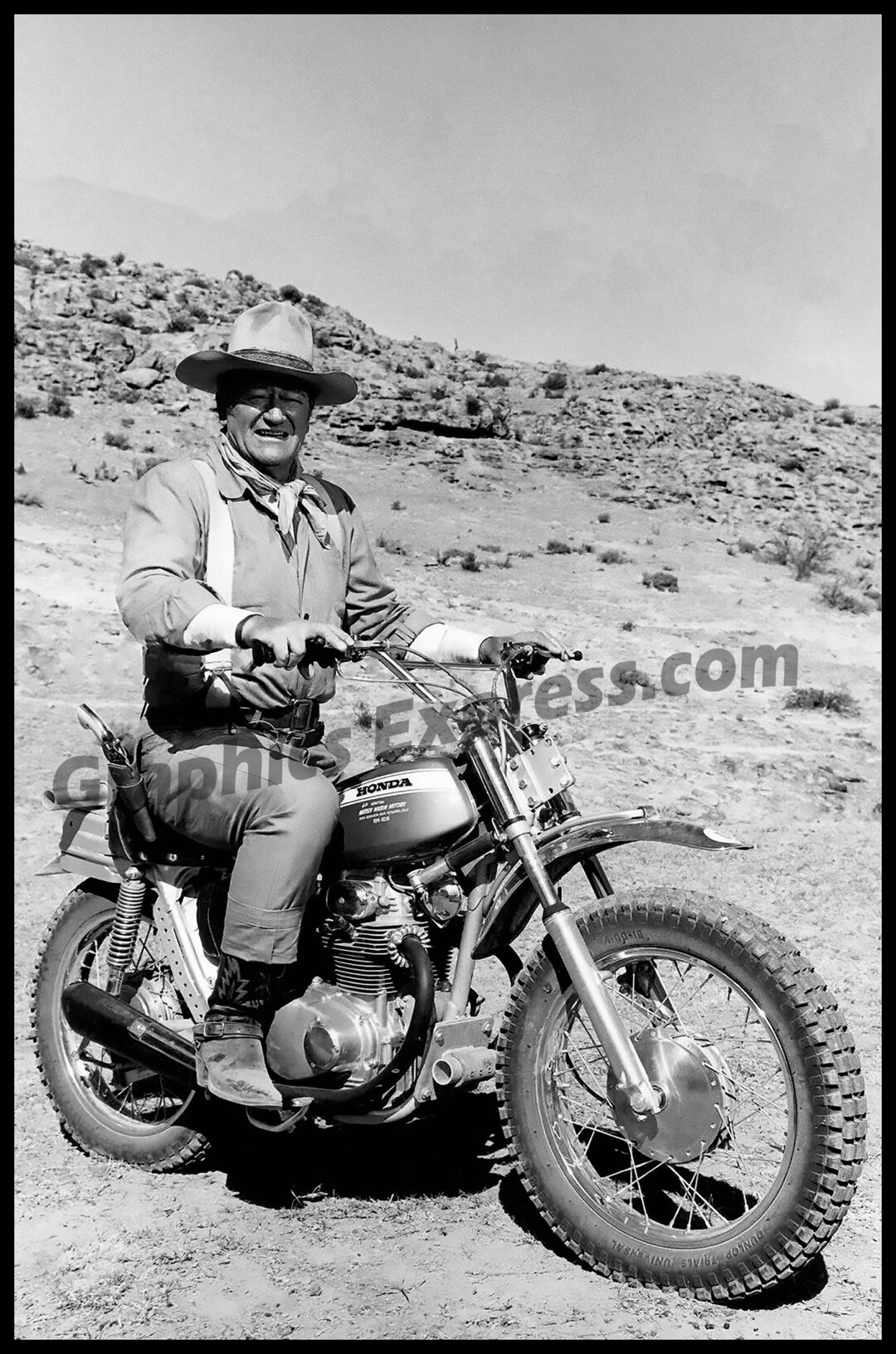 John Wayne on a Honda - Etsy
