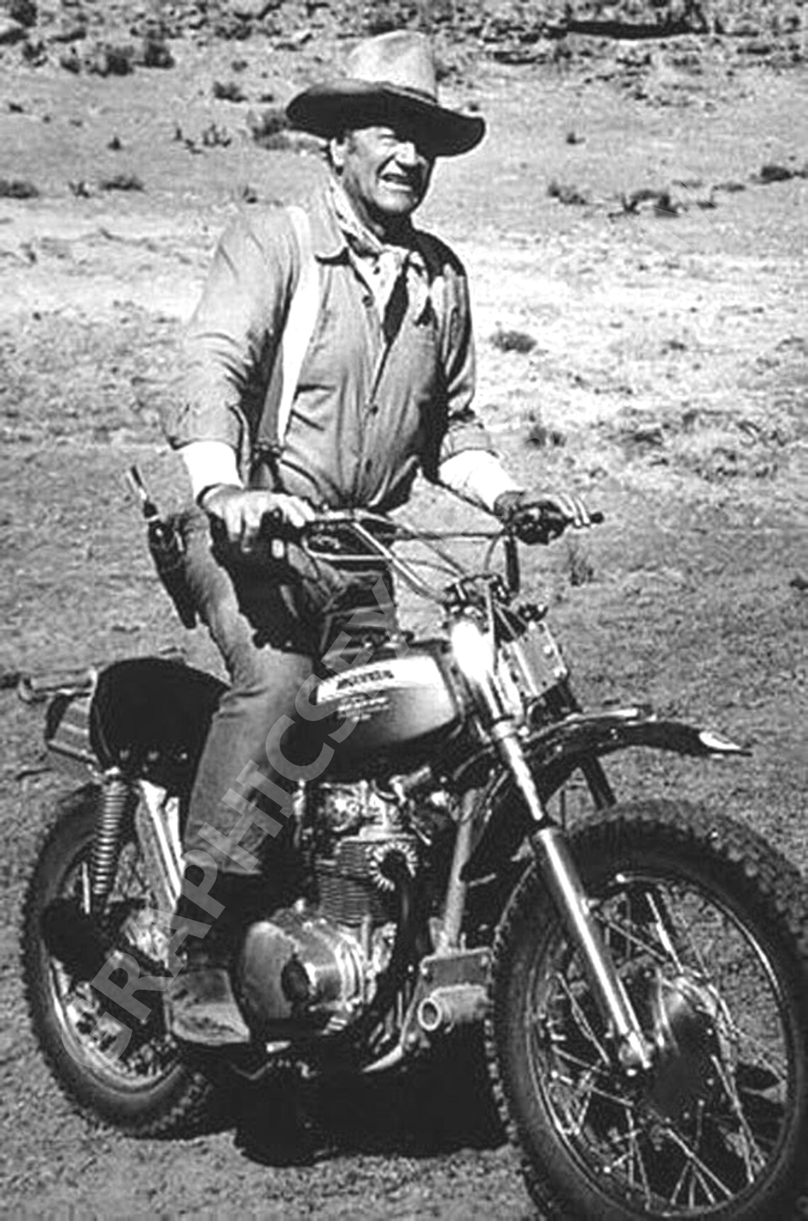 John Wayne on a Honda - Etsy