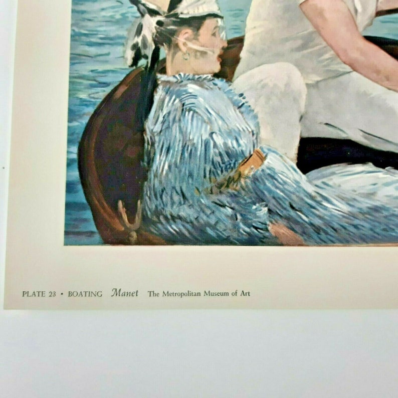 Boating Manet Vintage Colour Print 1950s 31 1/2 Cm X 24 Cm - Etsy