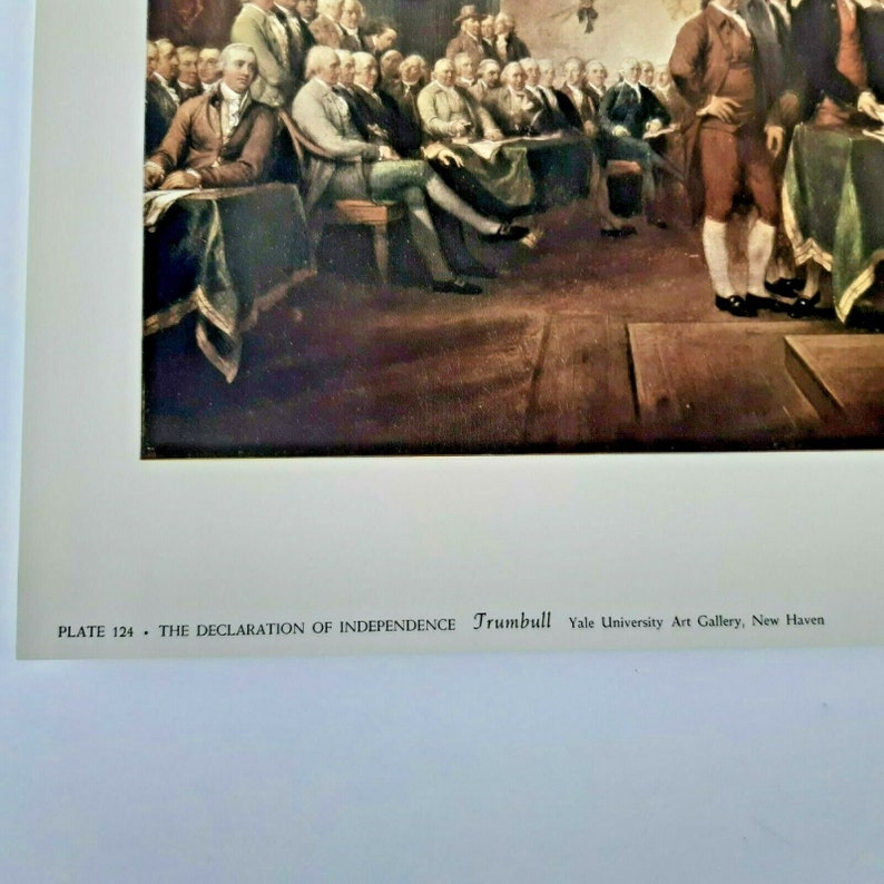 The Declaration of Independence by Trumbull Vintage Print 1950s 31.5 Cm ...