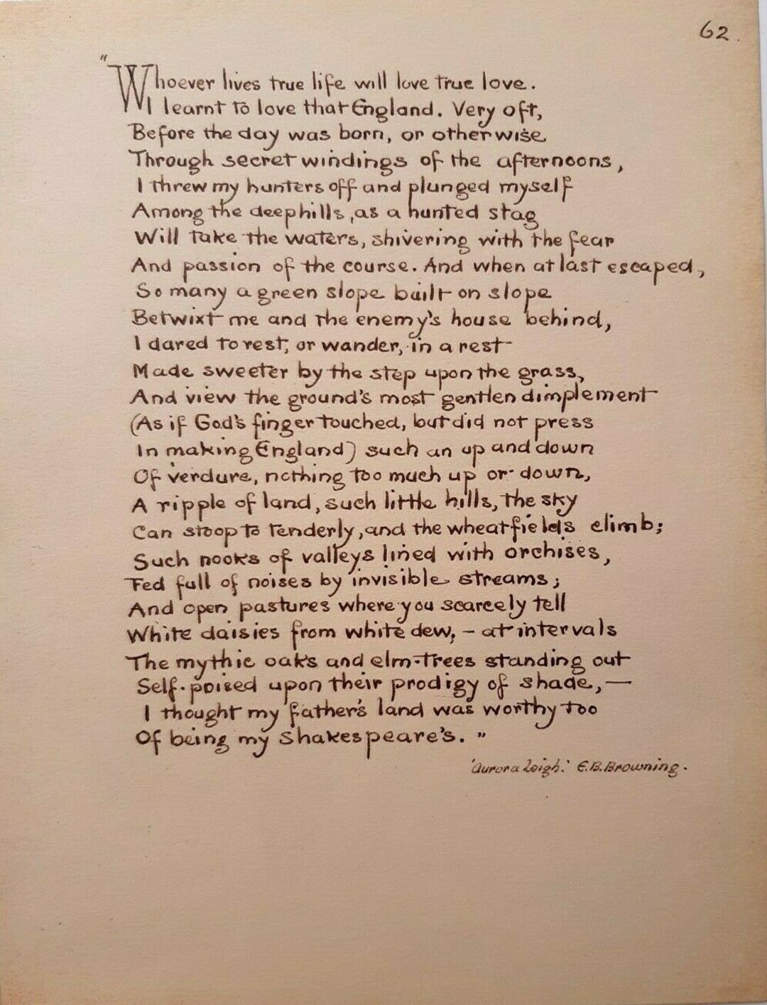 Edith Holden Aurora Leigh by Elizabeth Barrett Browning Calligraphy ...