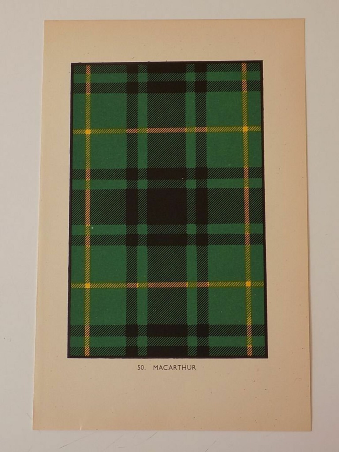 Macarthur Tartan Vintage Colour Print 1940's Scotland Scottish Clan ...