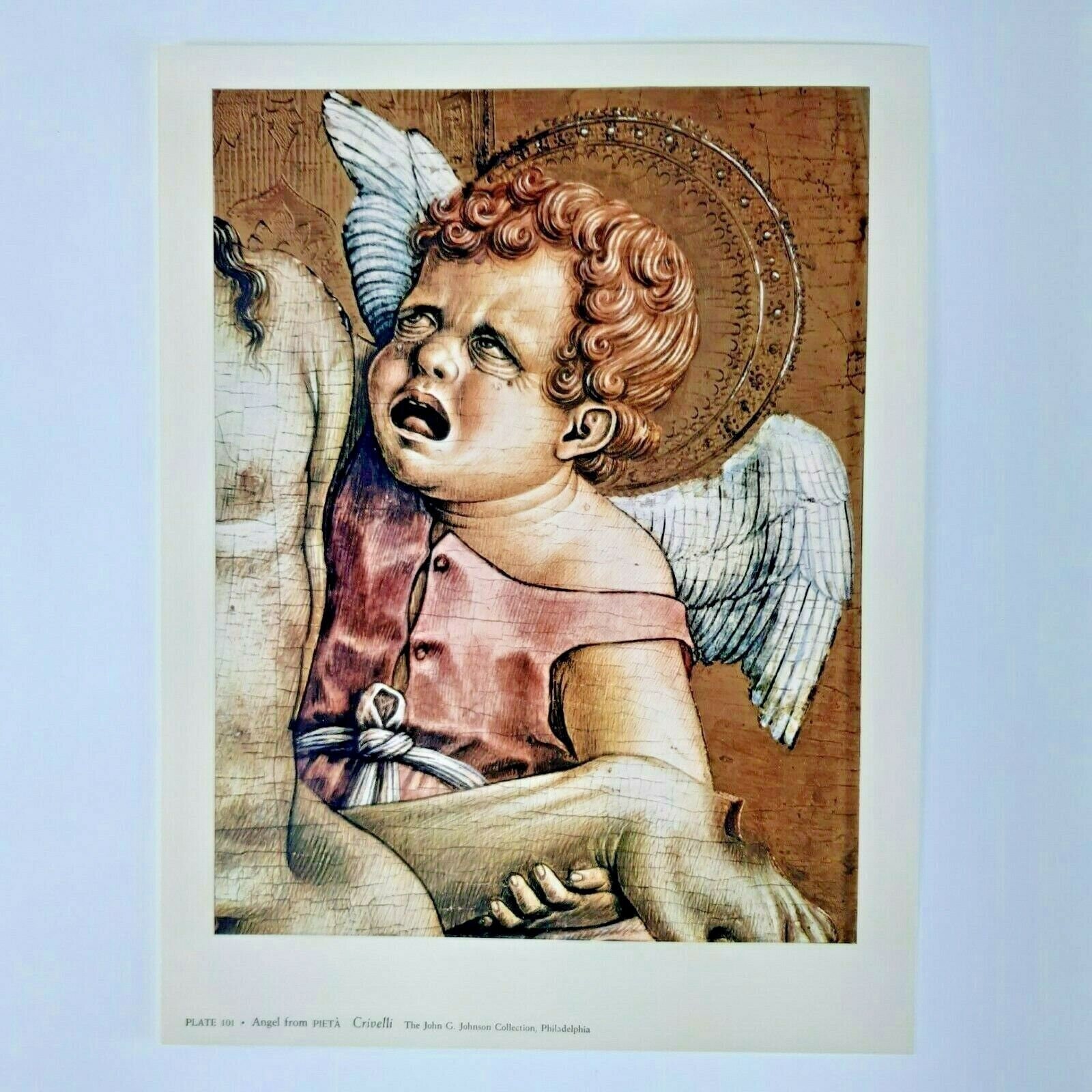 Angel From Pietà Crivelli Vintage Colour Print 1950s 31 1/2 Cm X 24 Cm ...