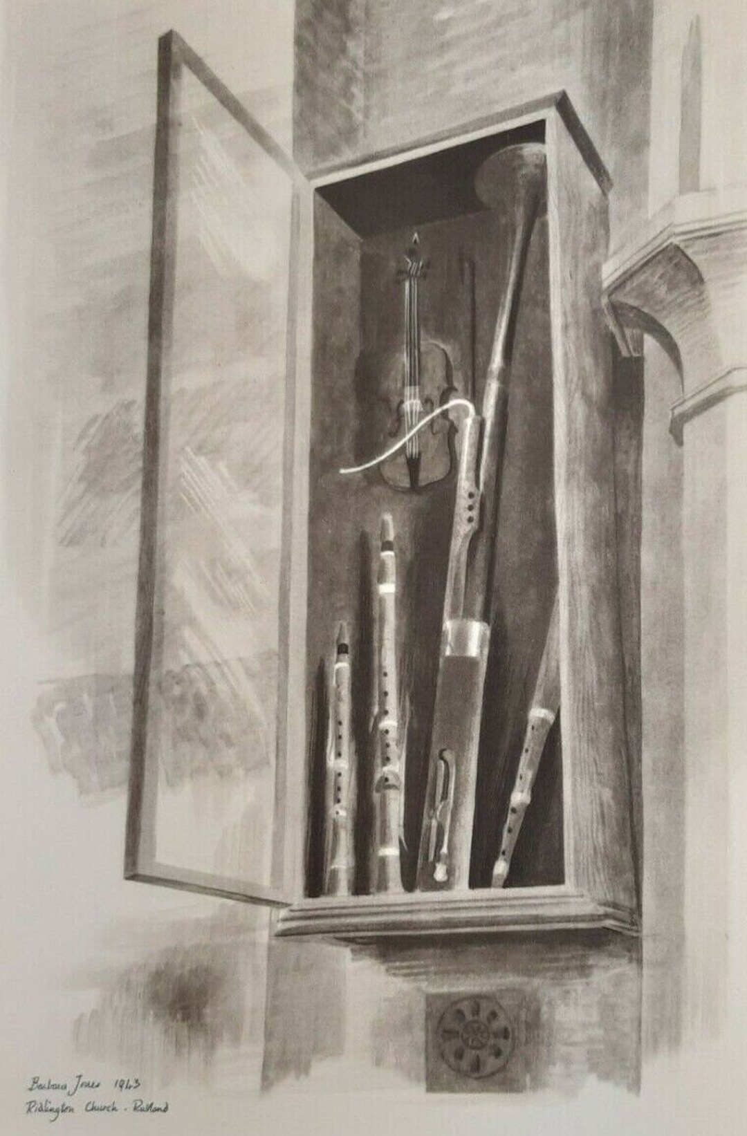 Church Instruments at Ridlington by Barbara Jones Vintage Print 1947 - Etsy