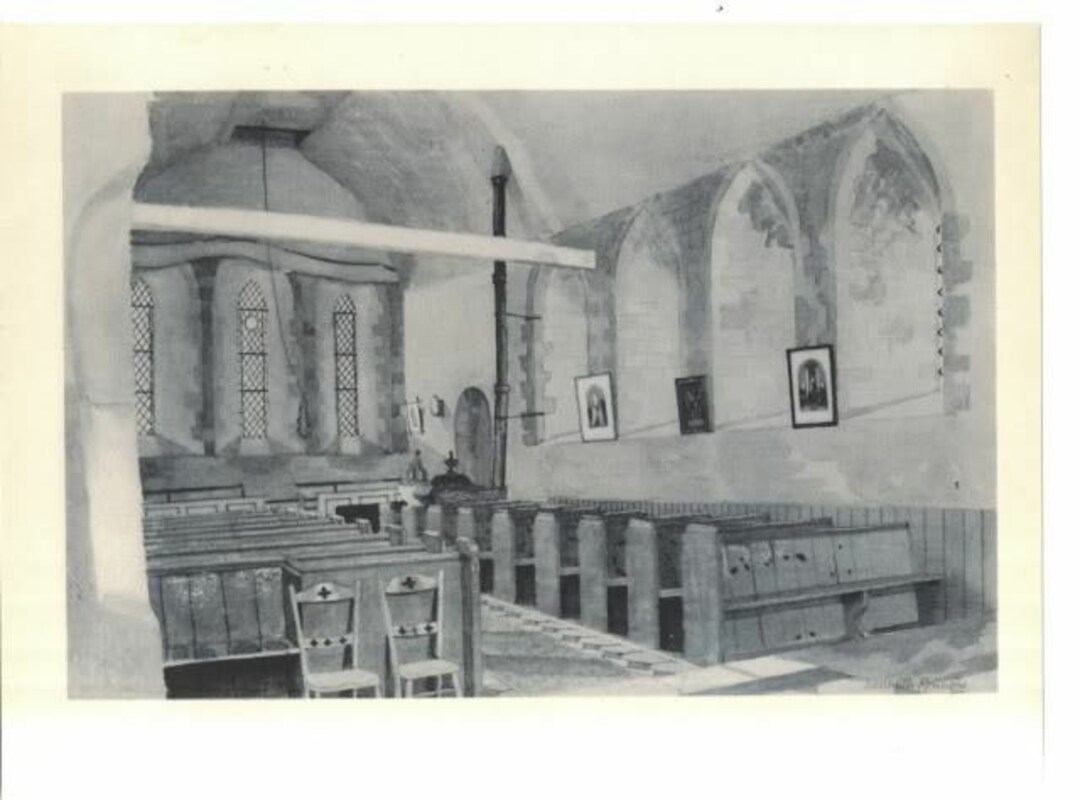 Print St Mary's Church Interior Tilty Essex by Kenneth Rowntree ARWS ...