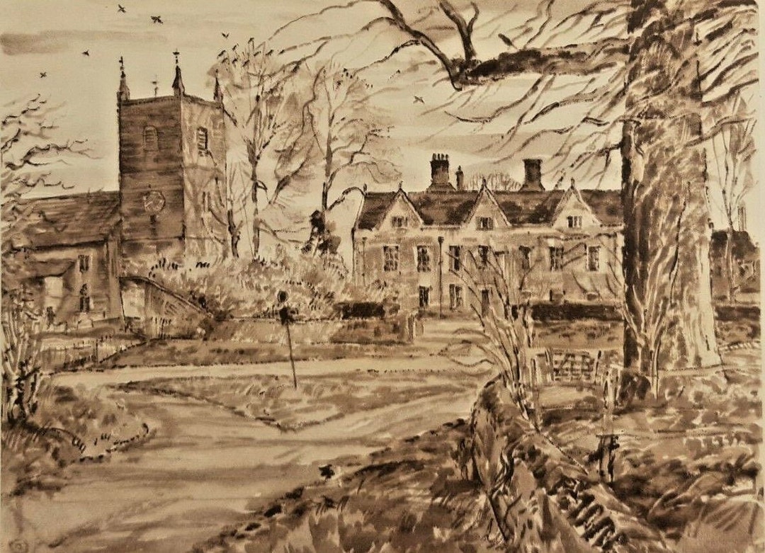 Church and House Froyle by Vincent Lines Print 1947 - Etsy