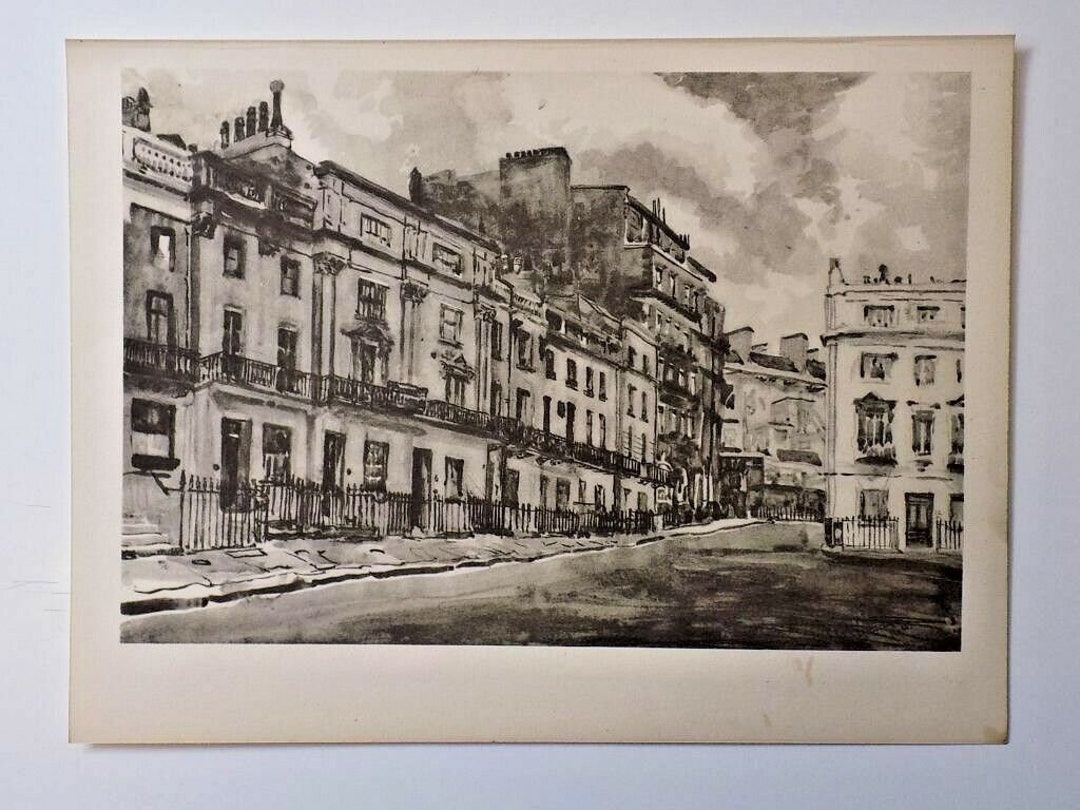 Victoria Square London SW1 by Caroline M Ediss 1947 Vintage Print - Etsy