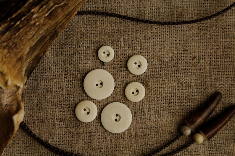 Bone Buttons Handmade Bone Buttons White Bone Buttons White | Etsy