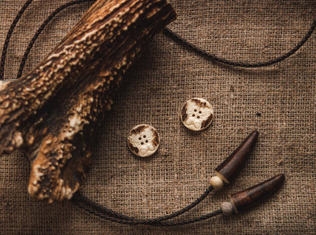 Bone Buttons, Handmade Bone Buttons, White Bone Buttons, White Bone ...