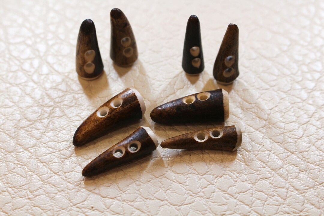 Deer Antler Buttons Made From Deer Antler Tips 30 Mm - 2 Hole - Etsy