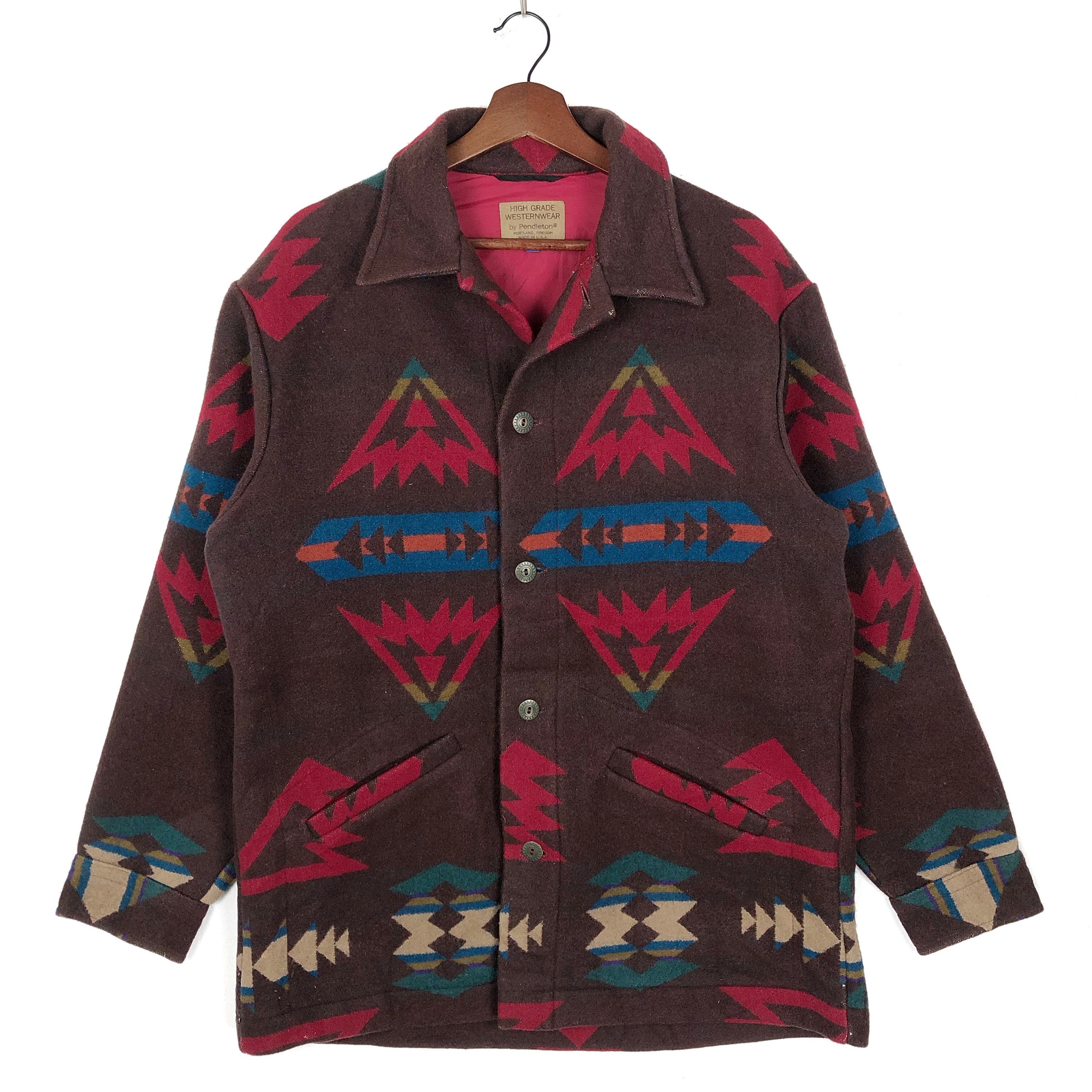 Vintage Pendleton Navajo Coat Western Wear Indian Blanket Etsy