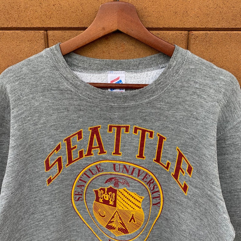 Vintage 90s Seattle University Crewneck Sweatshirt - Big Logo Pullover ...