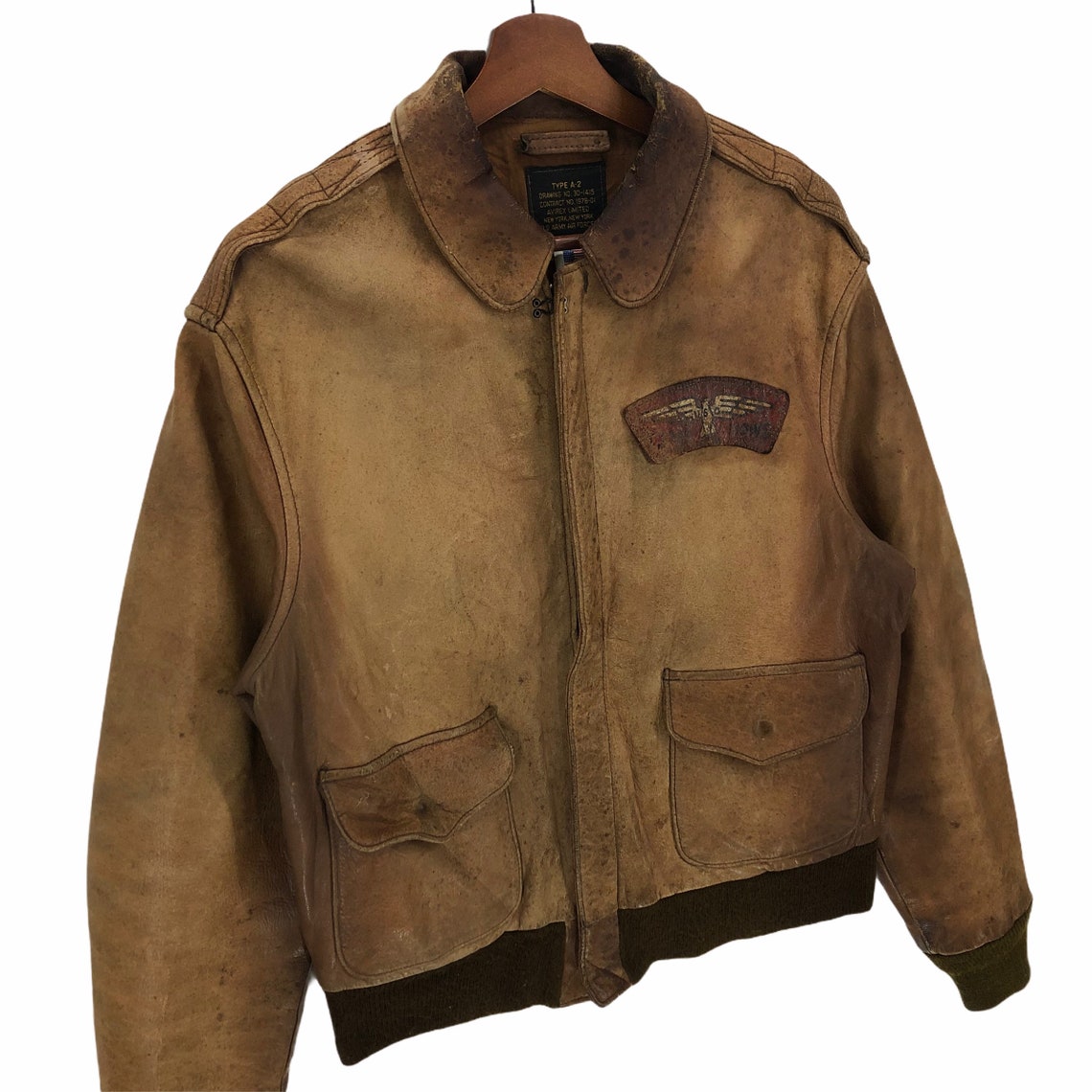 Vintage 70s Avirex Type A-2 Leather Bomber Jacket Avirex Made | Etsy