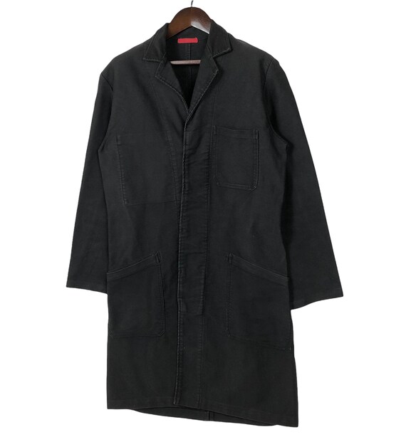 Vintage French Workers Overcoat Jacket French Working… - Gem