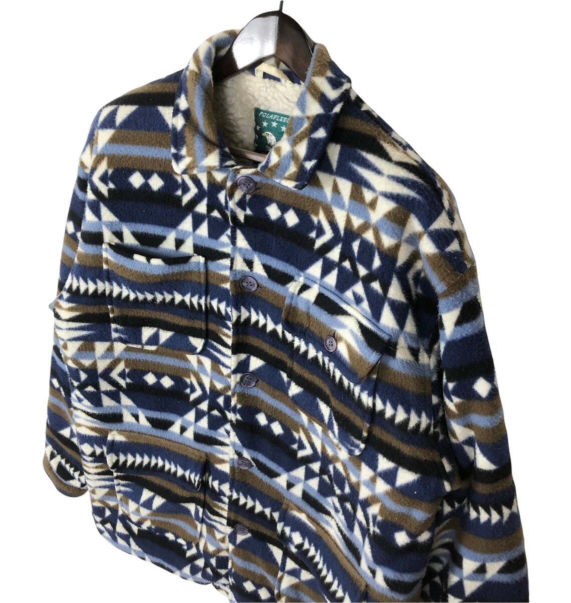 Vintage Polarfleece Jacket Aztec Tribals Design Fleece Jacket Size ...