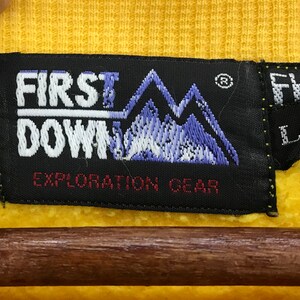 Vintage First Down Exploration Gear Sweatshirt Spellout First Down USA Brand Large Size Vintage ...