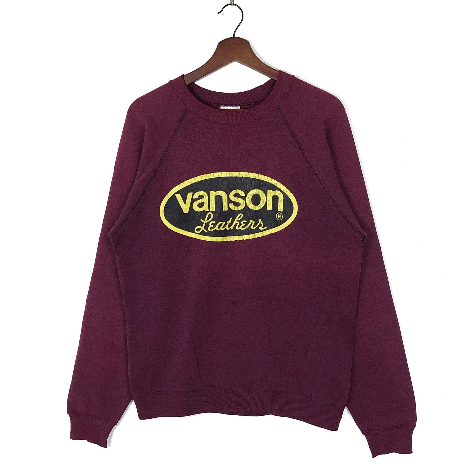 Vintage 80s Vanson Leathers Sweatshirt: Big Logo, Made in USA, Medium ...