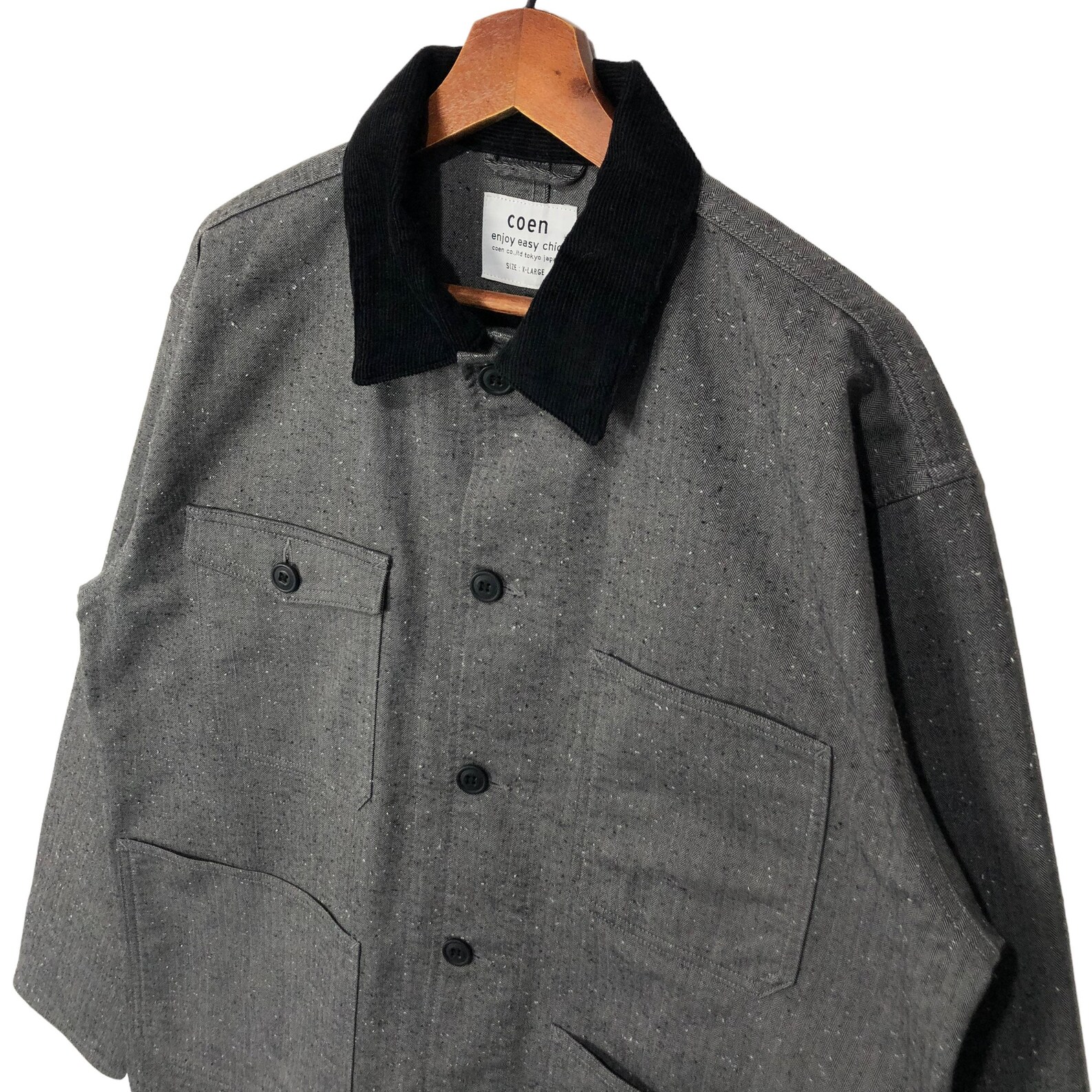Coen Herringbone Chore Jacket Vintage Style Workers Jacket Size Large ...