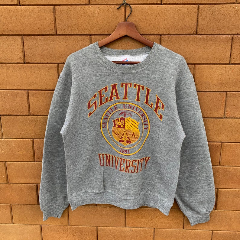 Vintage 90s Seattle University Crewneck Sweatshirt - Big Logo Pullover ...