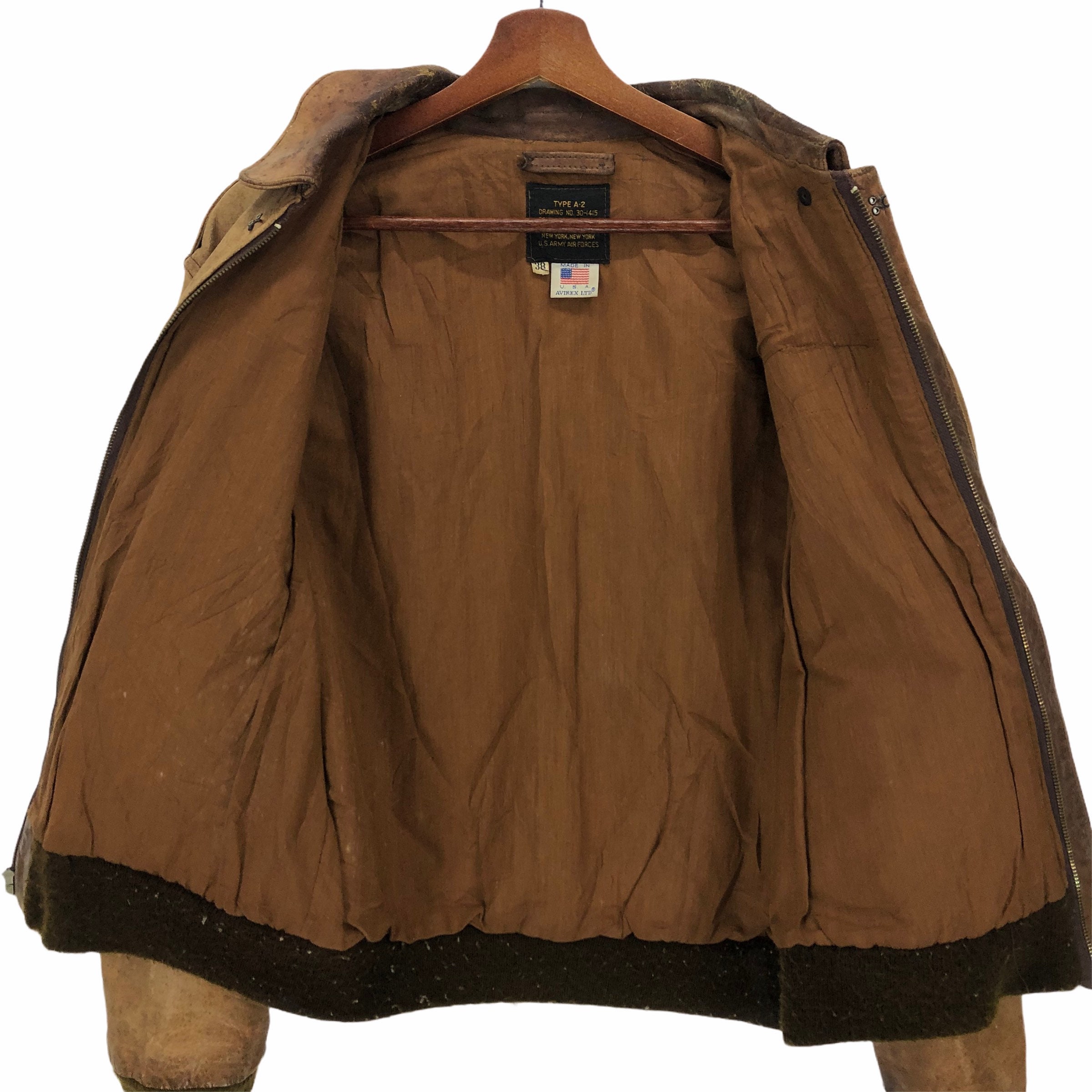 Vintage 70's Avirex Type A-2 Leather Bomber Jacket Avirex Vintage 70's Avirex Type A-2 Leather Bomber Jacket Avirex