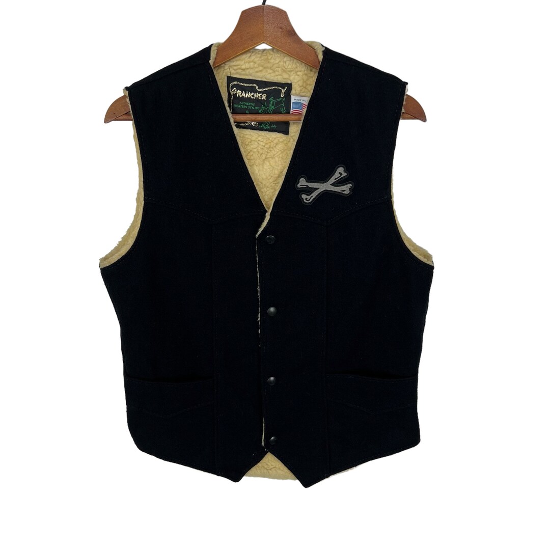 Schott X Backdrop Rancher Vest Wool Sherpa Made in USA Size Small - Etsy