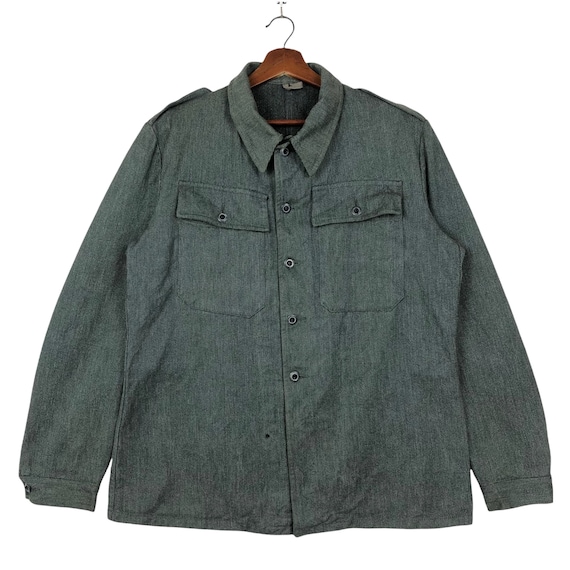 Vintage Swedish Army Military Jacket Size Large - Gem