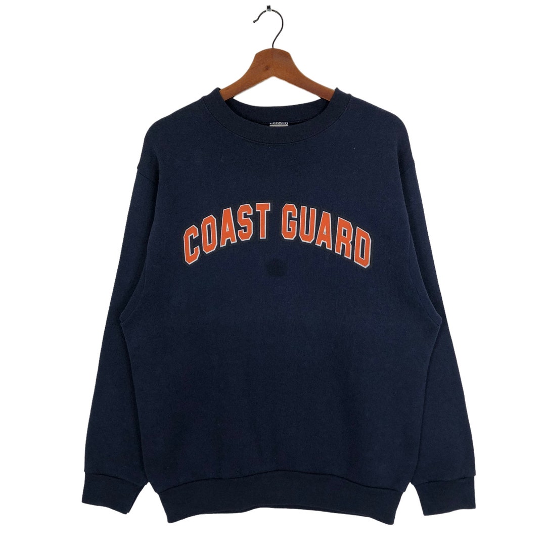 Vintage 80s Coast Guard Sweatshirt Coast Guard Big Logo Spellout ...