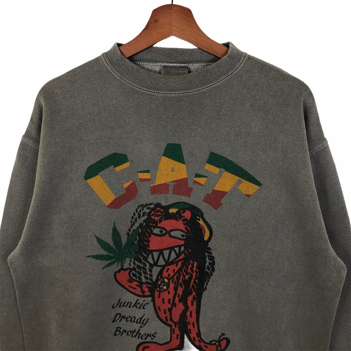 Vintage 90s Junkie Dready Brothers Sweatshirt Crewneck Rasta Dreadlocks ...