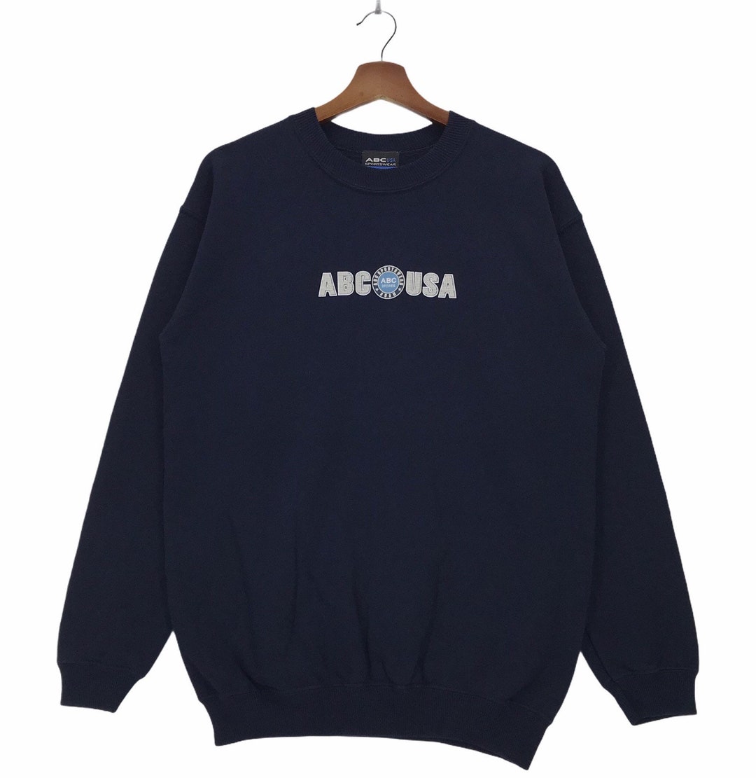 Vintage ABC USA Sweatshirt: Navy Blue Spellout, Small - Etsy