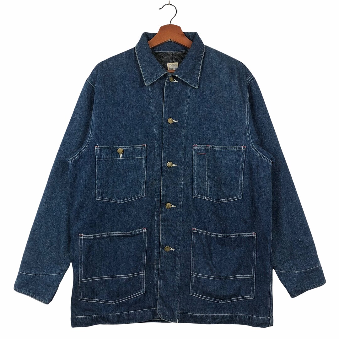 Vintage Cotton Blue Denim Workers Jacket - Etsy