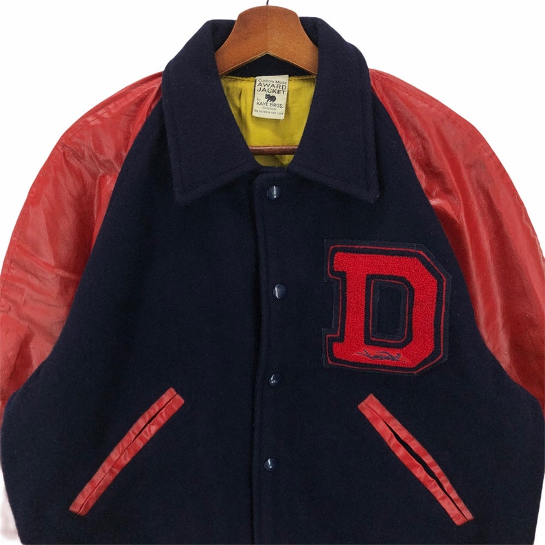 Vintage 80s 90s Kaye Bross Custom Varsity Jacket Big Logo Capital D ...