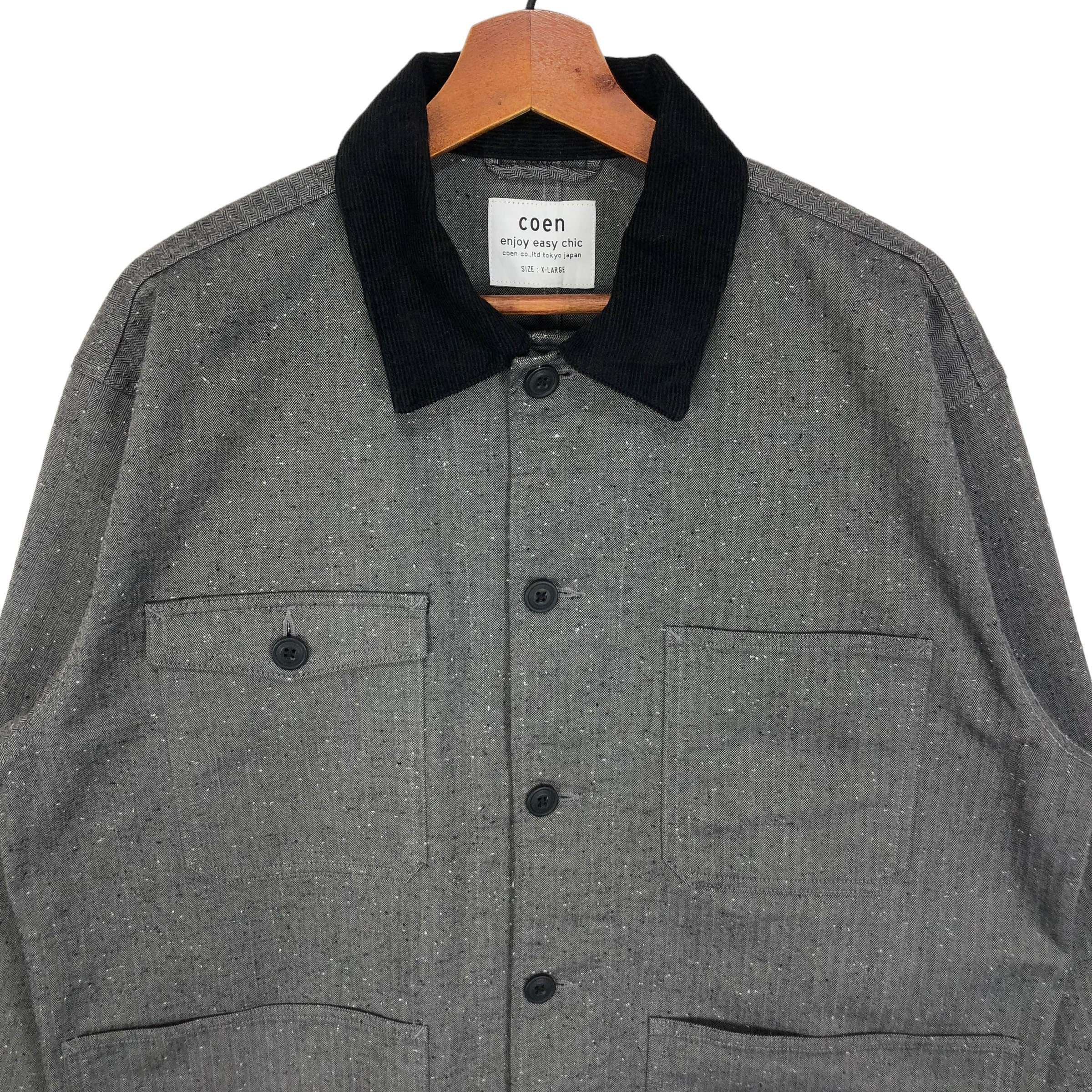 Coen Herringbone Chore Jacket Vintage Style Workers Jacket Size Large ...